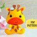 Felt giraffe pattern PDF easy tutorial Safari ornament Sewing | Etsy