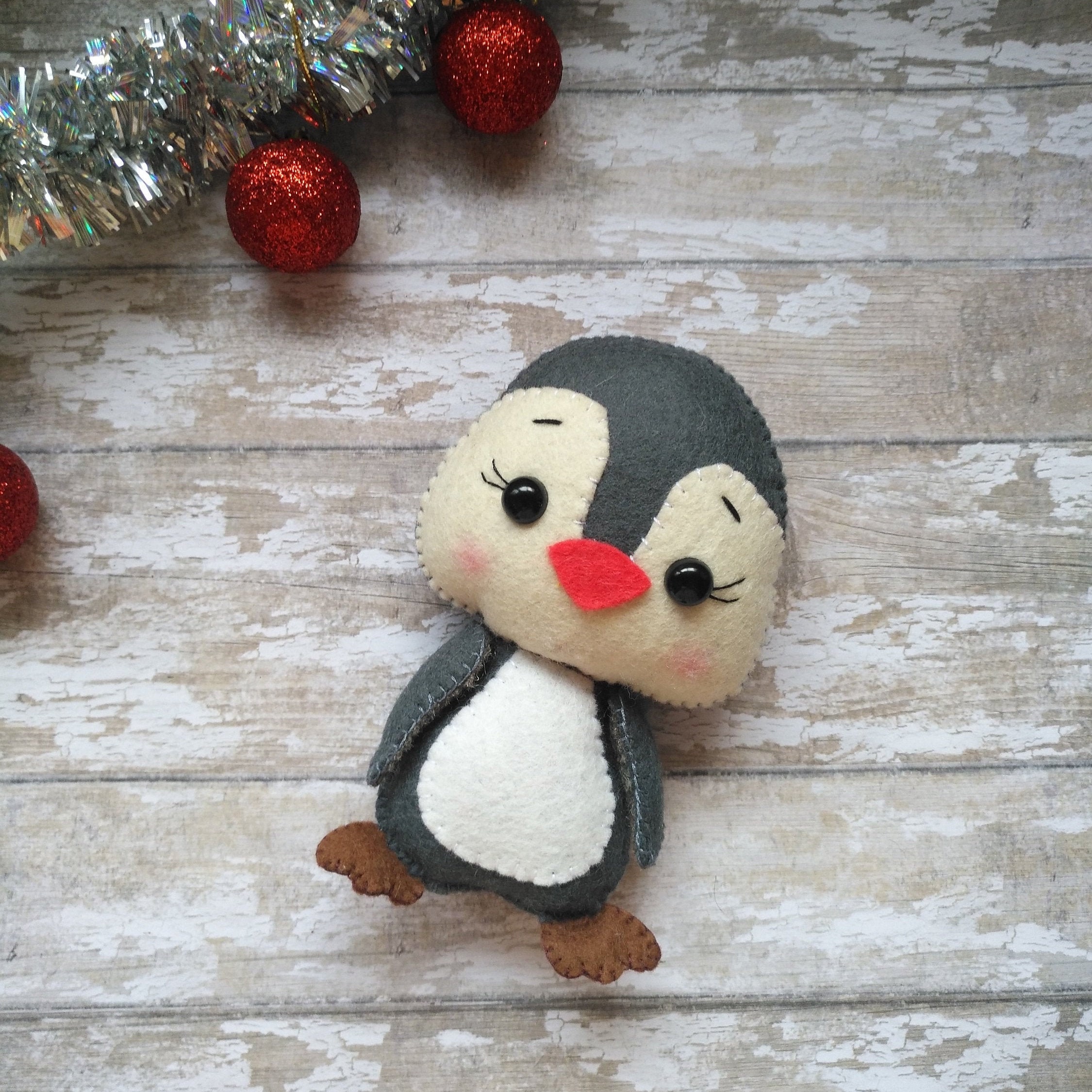 Felt Christmas Ornament Felt Penguin Pattern Christmas Penguin | Etsy
