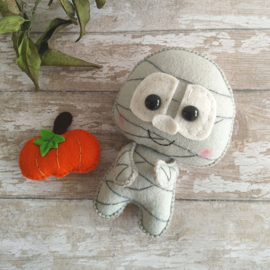 Halloween PDF Pattern Felt Mummy Pattern Halloween Doll | Etsy