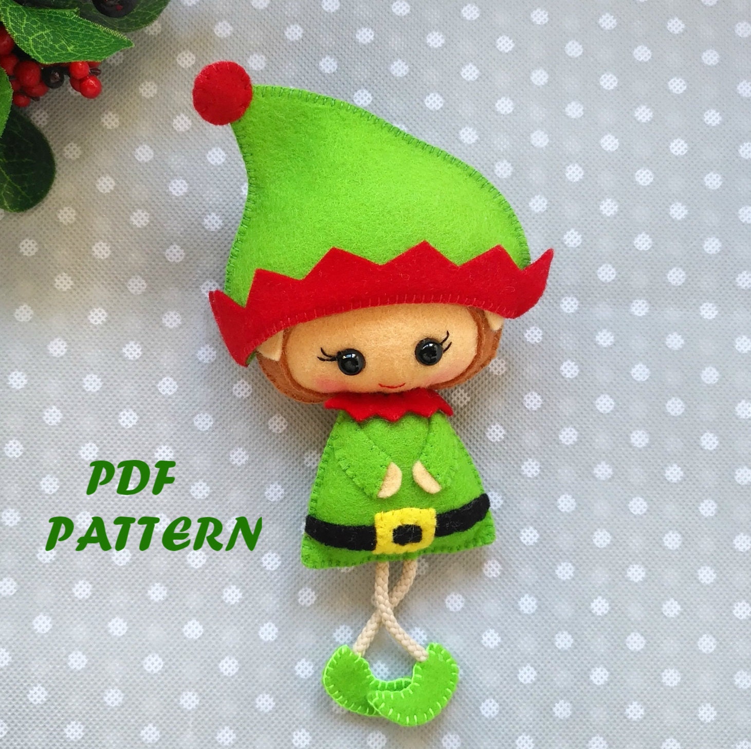 Christmas Ornament Pattern Felt Elf Doll Christmas PDF Pattern | Etsy ...