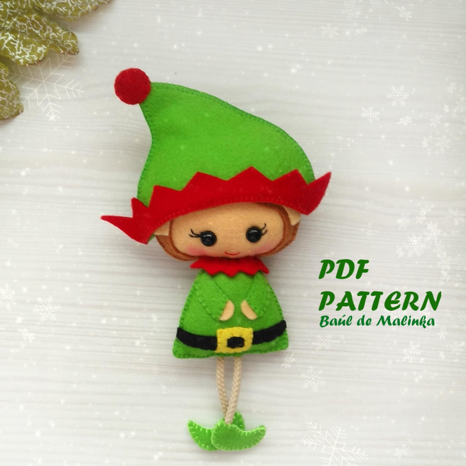 Christmas Ornament Pattern Felt Elf Doll Christmas PDF Pattern - Etsy ...