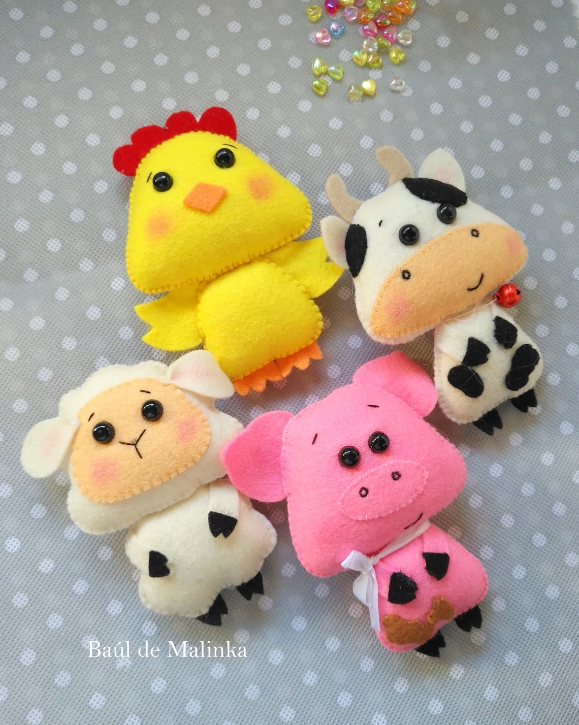 Pdf Pattern Felt Farm Animal Set of 4 Animals Tutorial DIY - Etsy