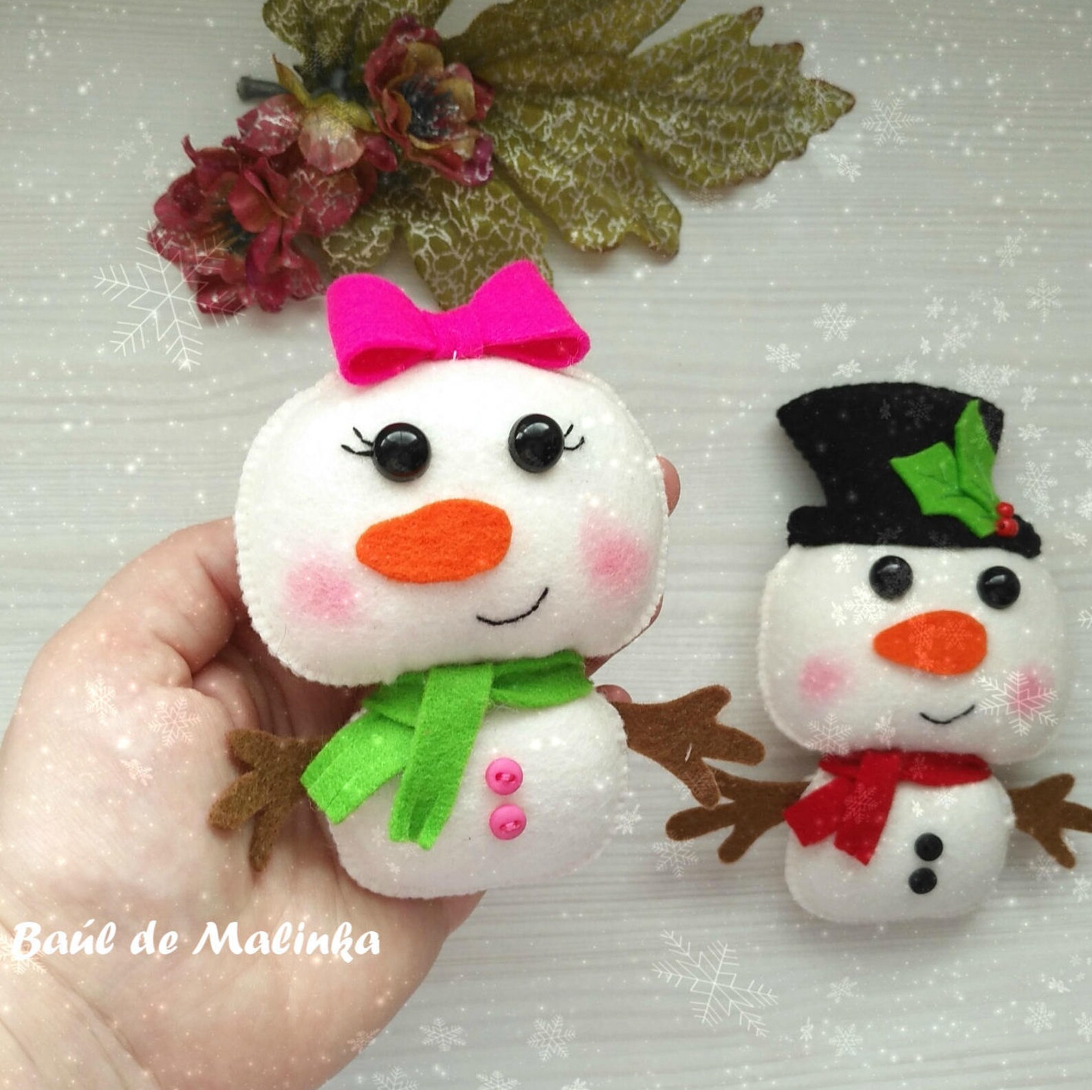 Felt Snowman Pattern Christmas Snowman Ornament Felt Snow Doll ...