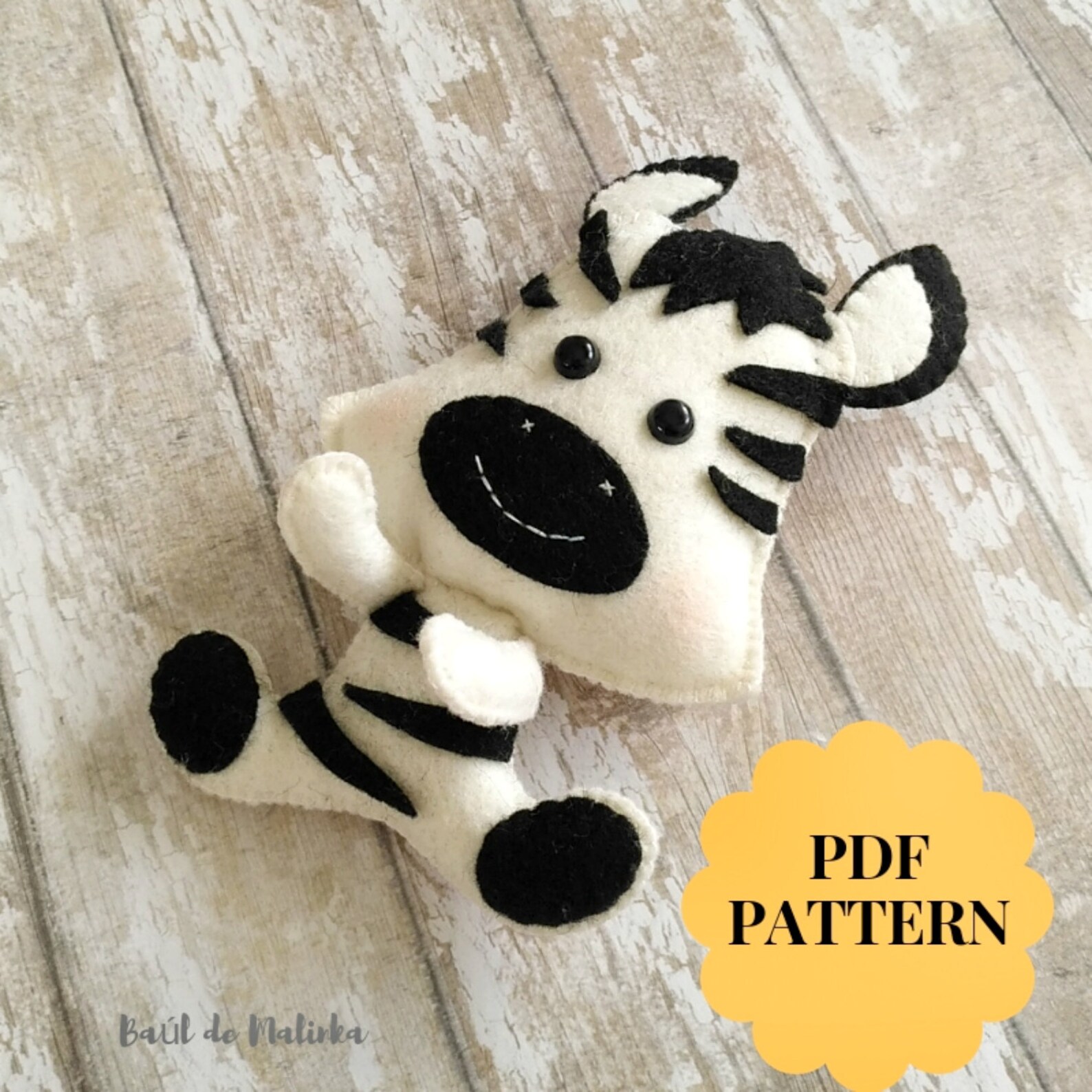 PDF felt zebra animal pattern Stuffed animal Nursery decor - Etsy España
