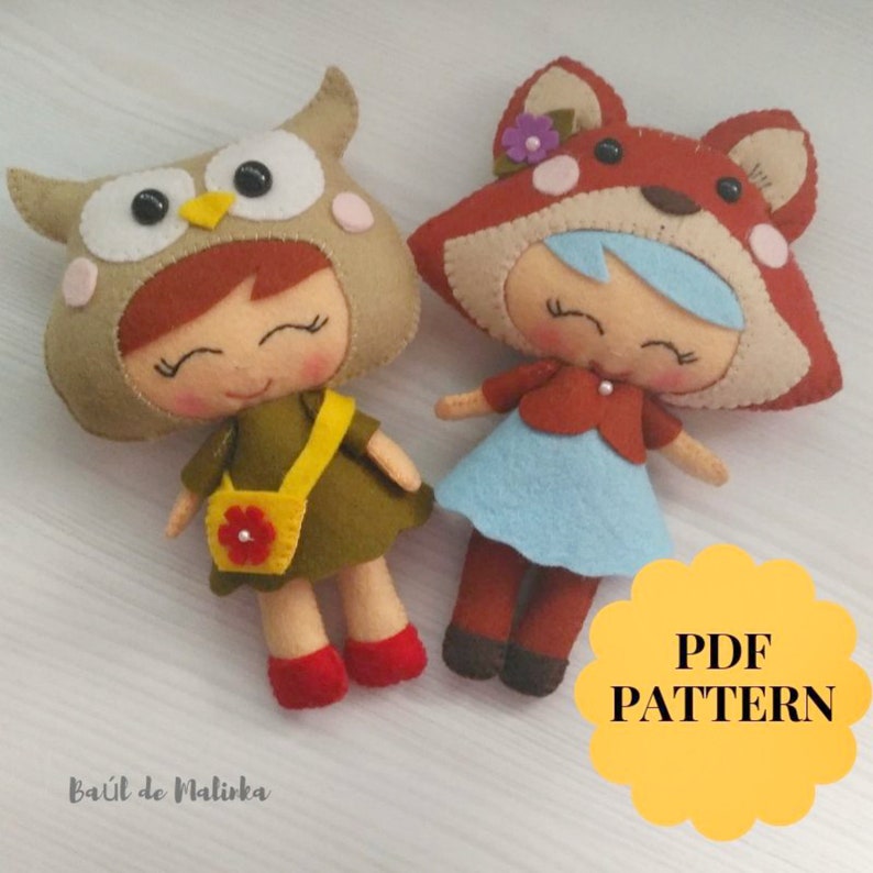 Pocket Doll Felt Owl Doll Tutorial PDF Cloth Doll Pattern Doll - Etsy