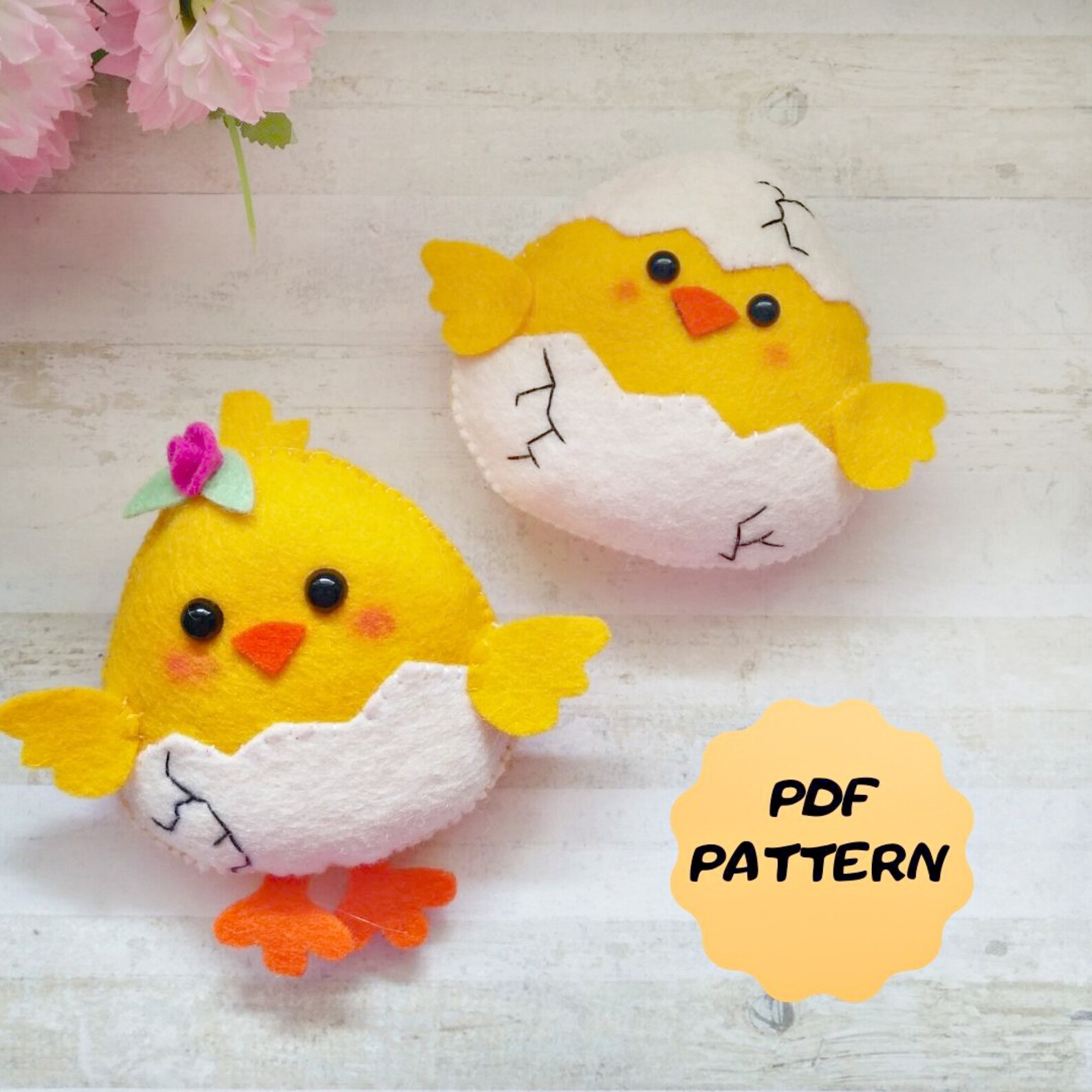 Felt Chicks Pattern Felt Easter Chicks Tutorial Easter Ornament DIY ...