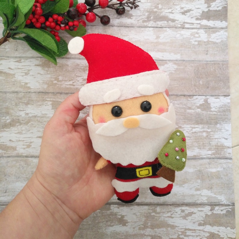 Felt Santa Ornament Pattern Christmas Pattern Felt Santa Claus - Etsy