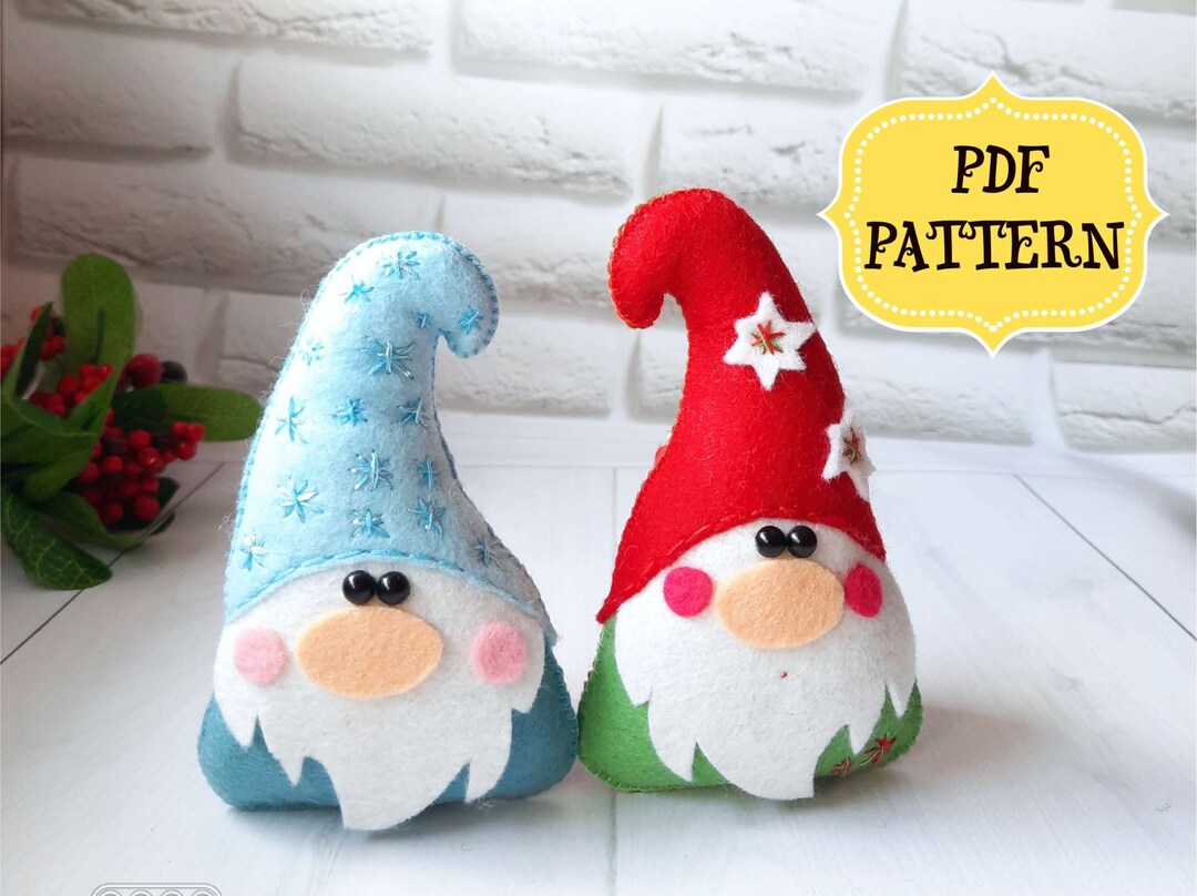 Felt Gnome Ornament Sewing Pattern, Christmas Gnomes (PDF Pattern) - Etsy