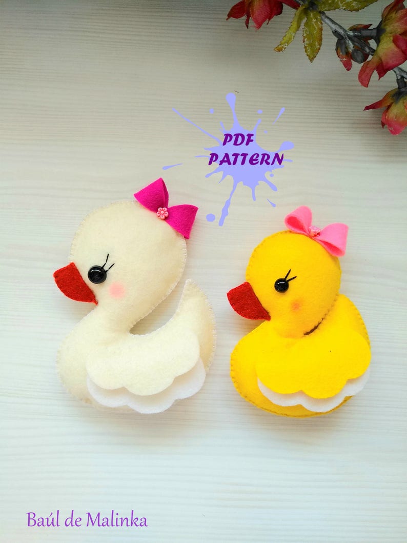 PDF SVG Duck Pattern Animal Ornament Pattern Felt Softie - Etsy