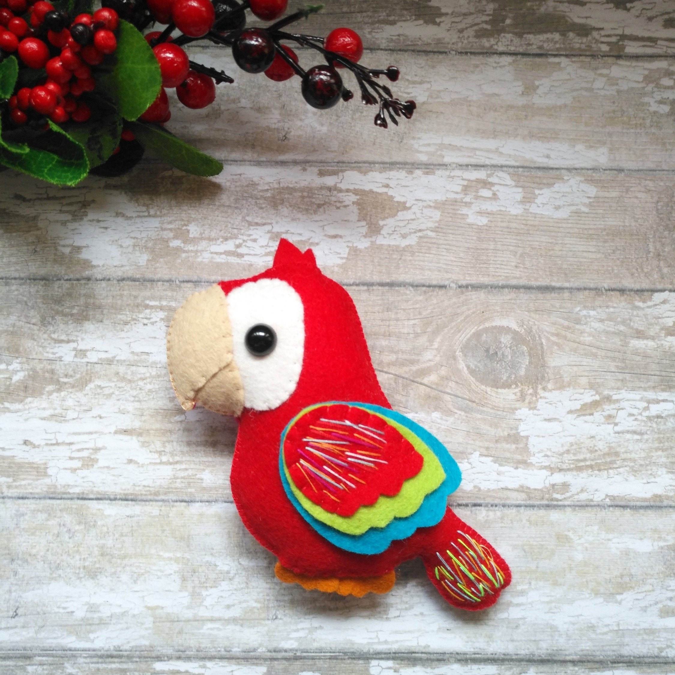 Felt Parrot Pattern Macaw Parrot Sewing Pattern PDF Felt Bird | Etsy
