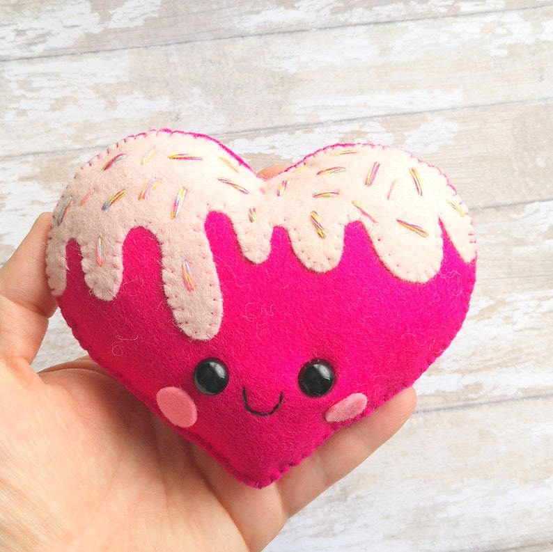 Felt Heart Ornament Pattern, Kawaii Valentine's Gift (PDF Pattern) - Etsy