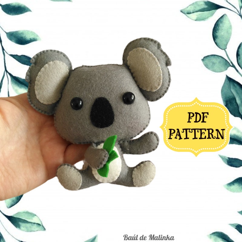 Felt Koala Pattern PDF Koala Plush Australian Animals Pattern - Etsy