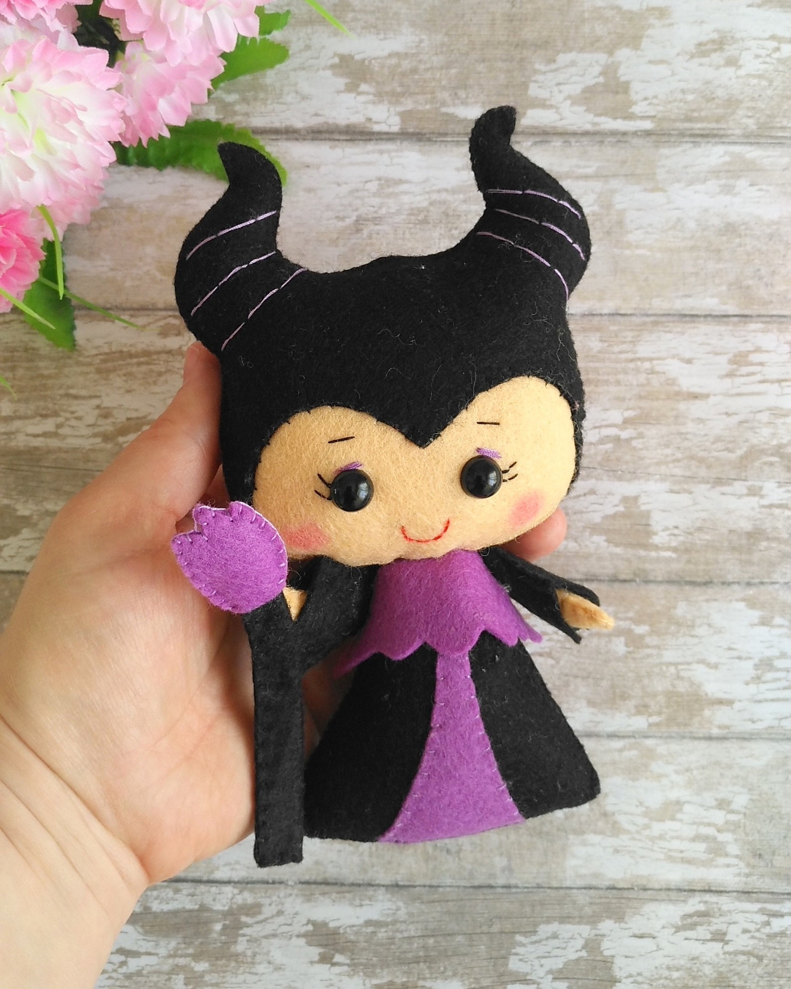 Felt Maleficent Doll Pattern Maleficent PDF Pattern Felt Sleeping ...
