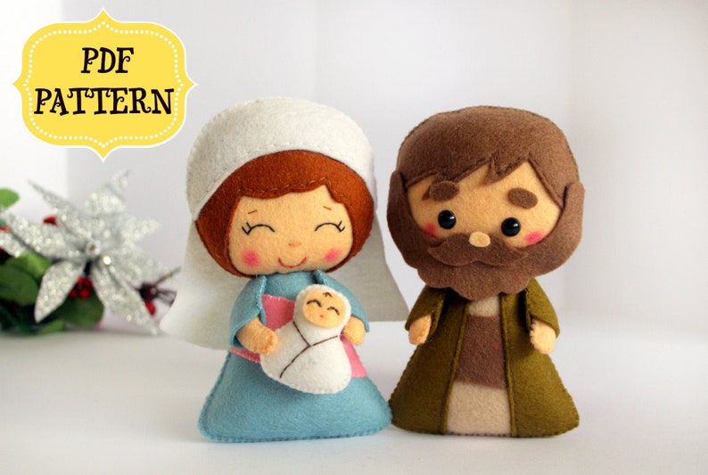 Felt Nativity Scene Pattern the Holy Family PDF Pattern Felt | Etsy