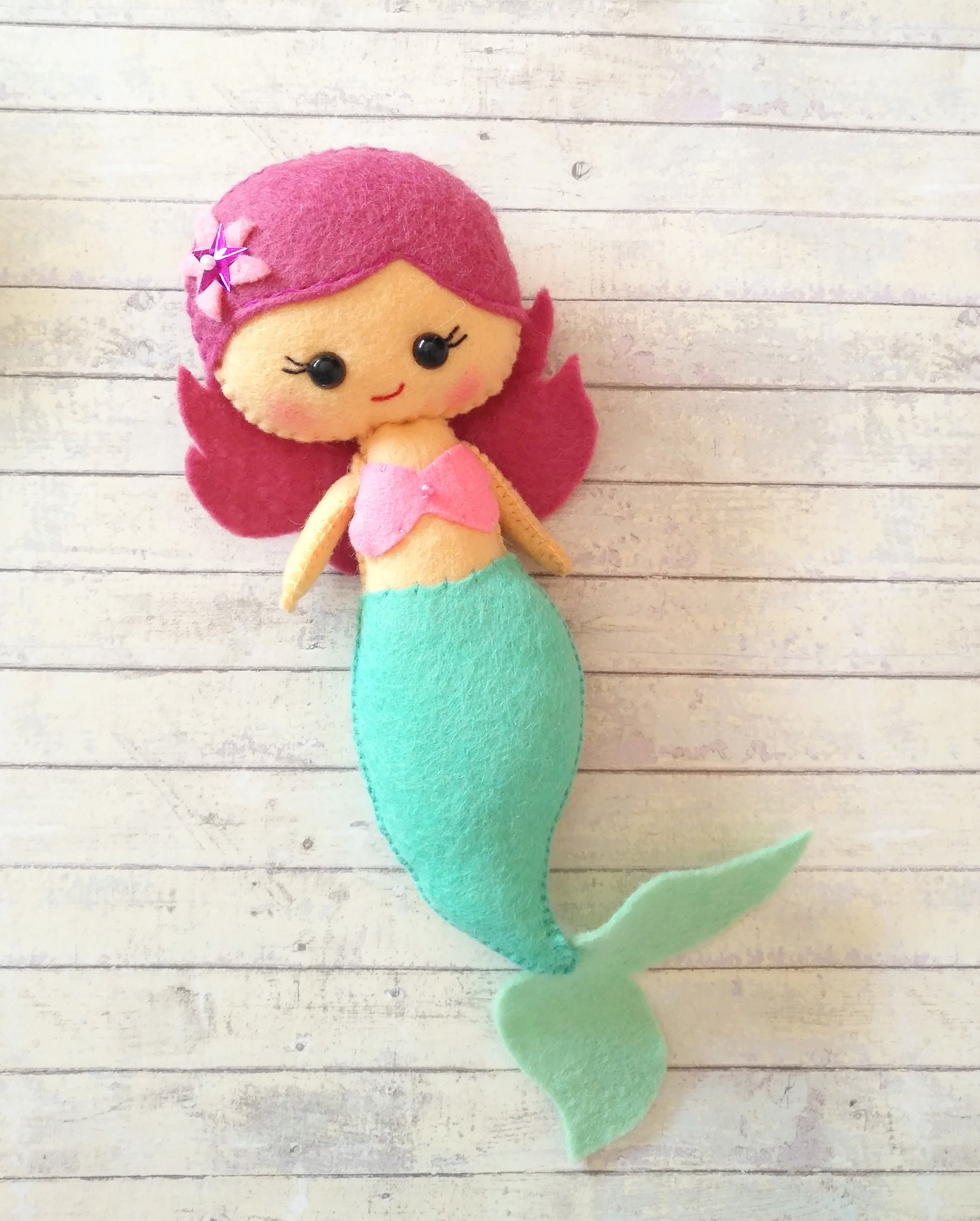 Felt Mermaid Pattern Felt Mermaid Doll Pocket Doll Felt - Etsy