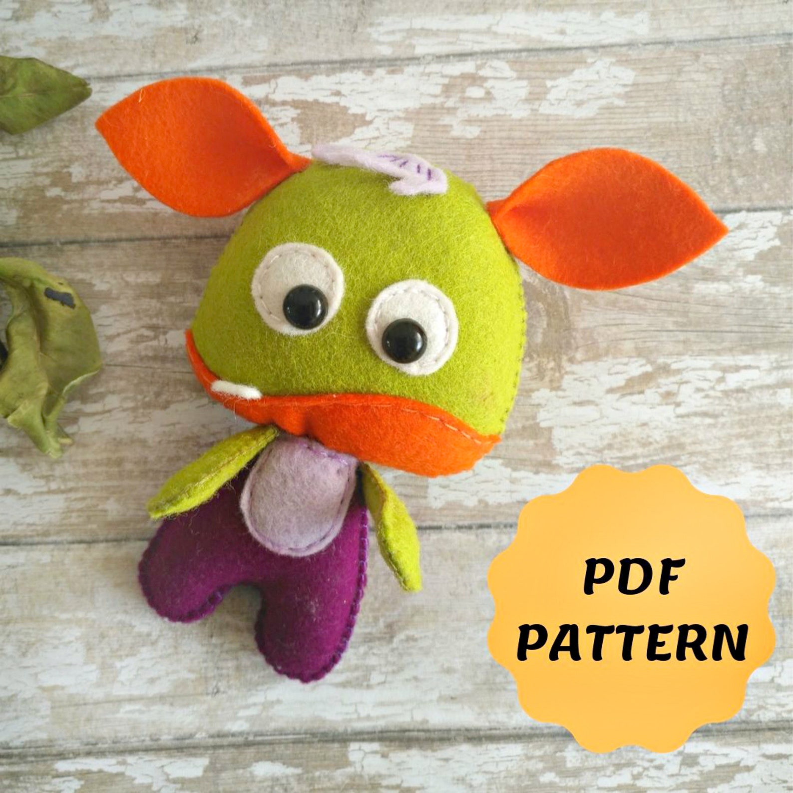 Monster Doll Pattern Felt Monster Ornament Halloween Pattern Creepy ...
