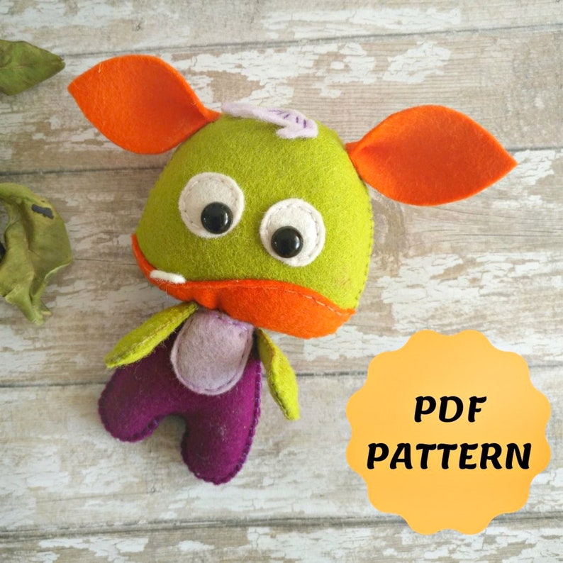 Monster Doll Pattern Felt Monster Ornament Halloween Pattern Creepy ...