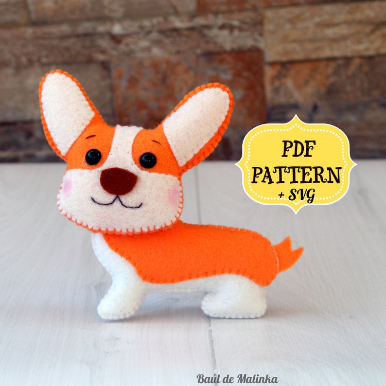 Felt Dog SVG Pattern Felt Corgi Pattern Easy Sewing PDF - Etsy