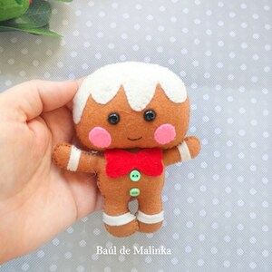 Felt Gingerbread Pattern Christmas Ornaments PDF Christmas Gingerbread ...