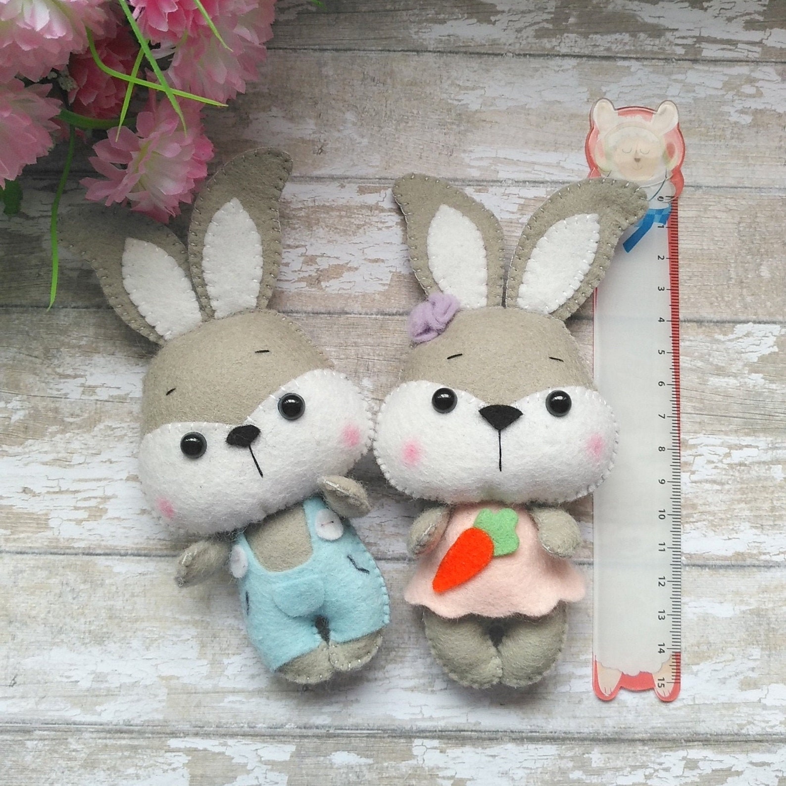Felt Bunny Pattern Woodland Stuffed Animal Pattern Easy Sewing | Etsy