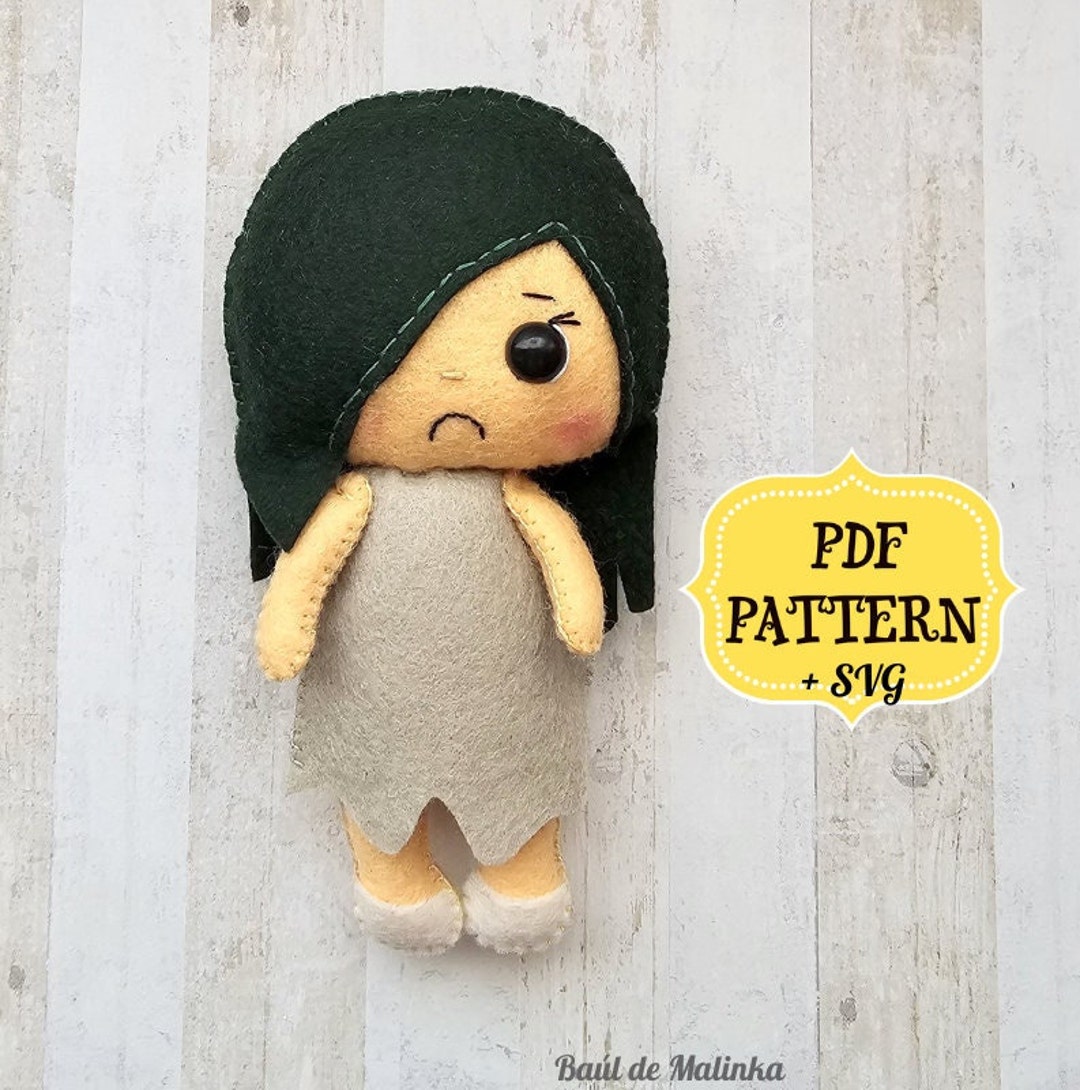 Samara Morgan Felt Pattern, SVG Felt Pattern, Halloween Felt Doll ...