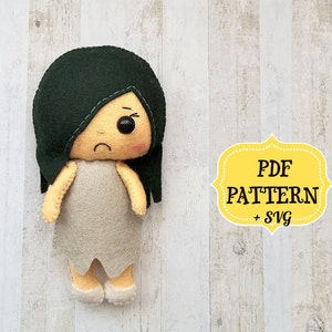 Samara Morgan Felt Pattern, SVG Felt Pattern, Halloween Felt Doll ...