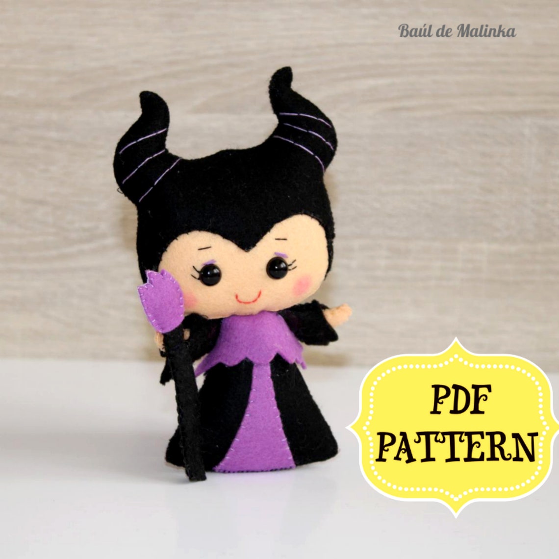 Felt Maleficent Doll Pattern Maleficent PDF Pattern Felt - Etsy Canada