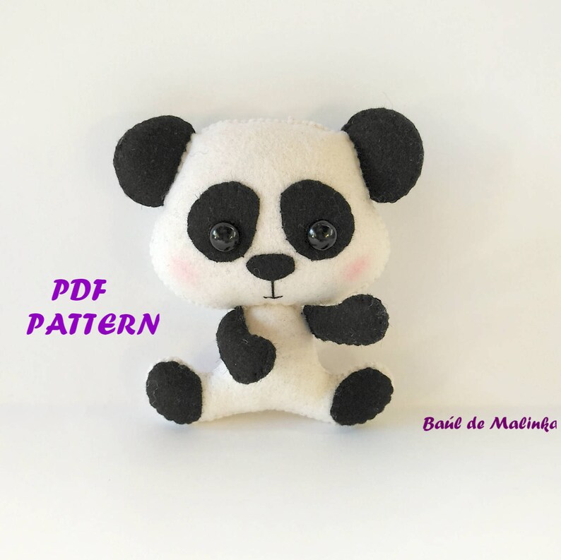 Felt panda pattern PDF tutorial panda sewing tutorial DIY felt | Etsy
