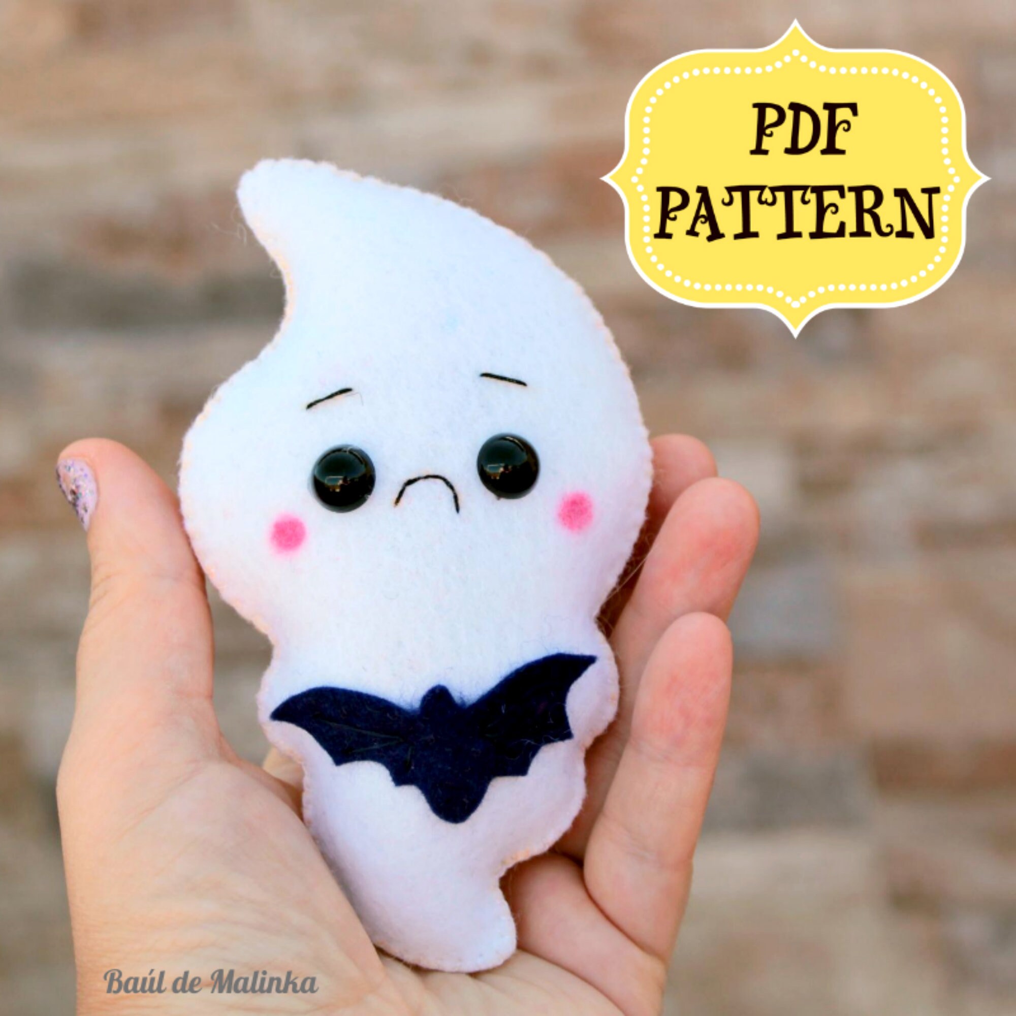 PDF pattern Ghost felt pattern Felt ornament sewing | Etsy