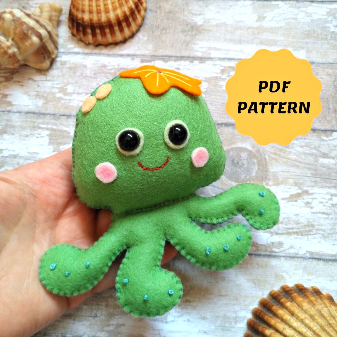 Felt Octopus Pattern Octopus PDF Tutorial Felt Baby Mobile | Etsy