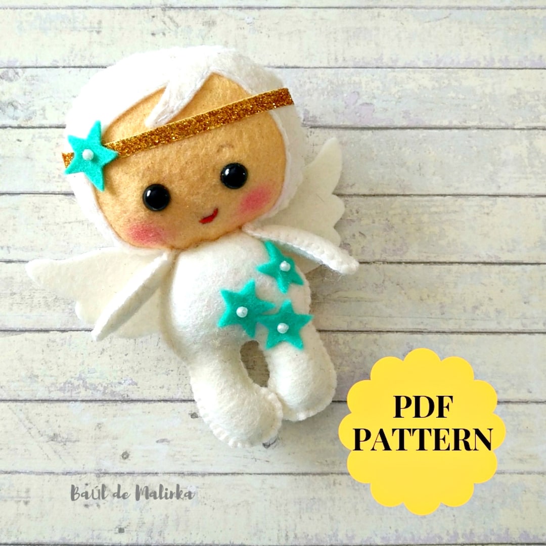 Angel Sewing Pattern Felt Halloween Doll Felt Angel Halloween Decor ...
