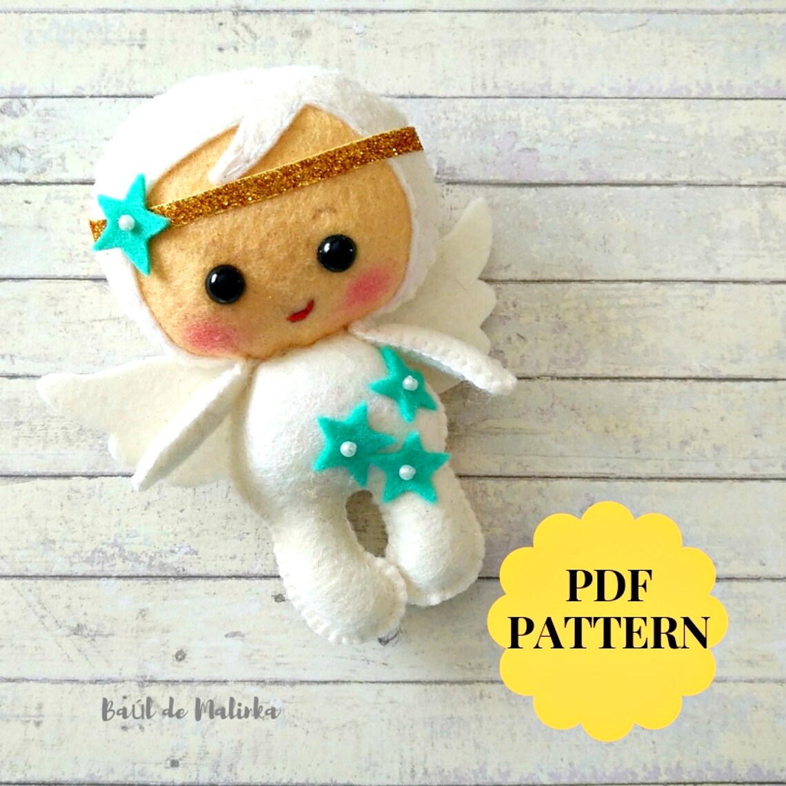 Angel sewing pattern Felt Halloween doll Felt angel Halloween | Etsy