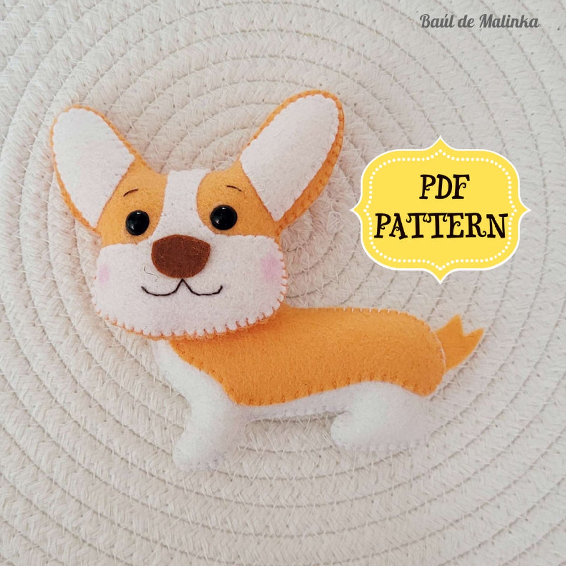 Felt Dog SVG Pattern Felt Corgi Pattern Easy Sewing PDF - Etsy