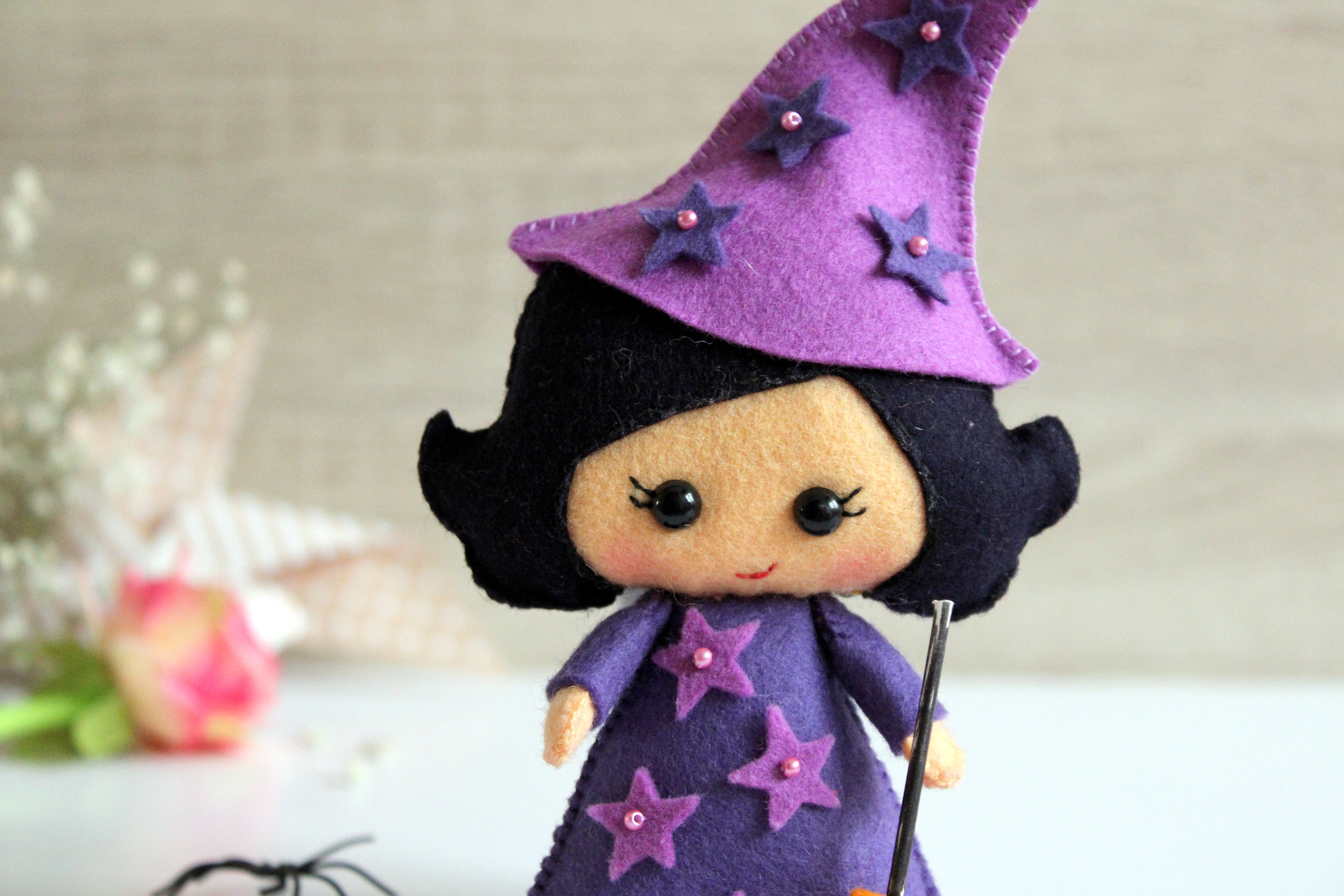 Felt Witch Doll Pattern, Halloween Ornament Sewing (PDF Pattern) - Etsy