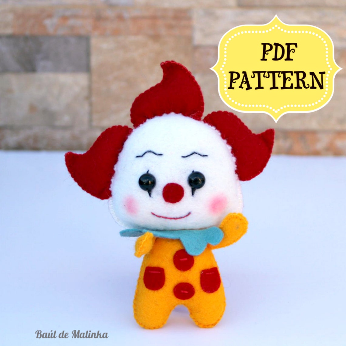 Halloween Felt Ornament Pennywise Clown Felt Pattern Felt - Etsy