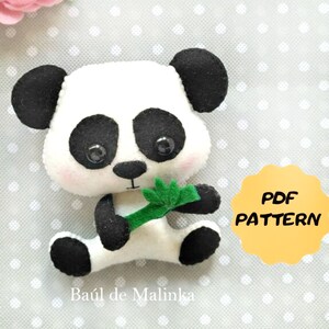 Felt Panda Pattern PDF Tutorial Panda Sewing Tutorial DIY Felt Ornament ...