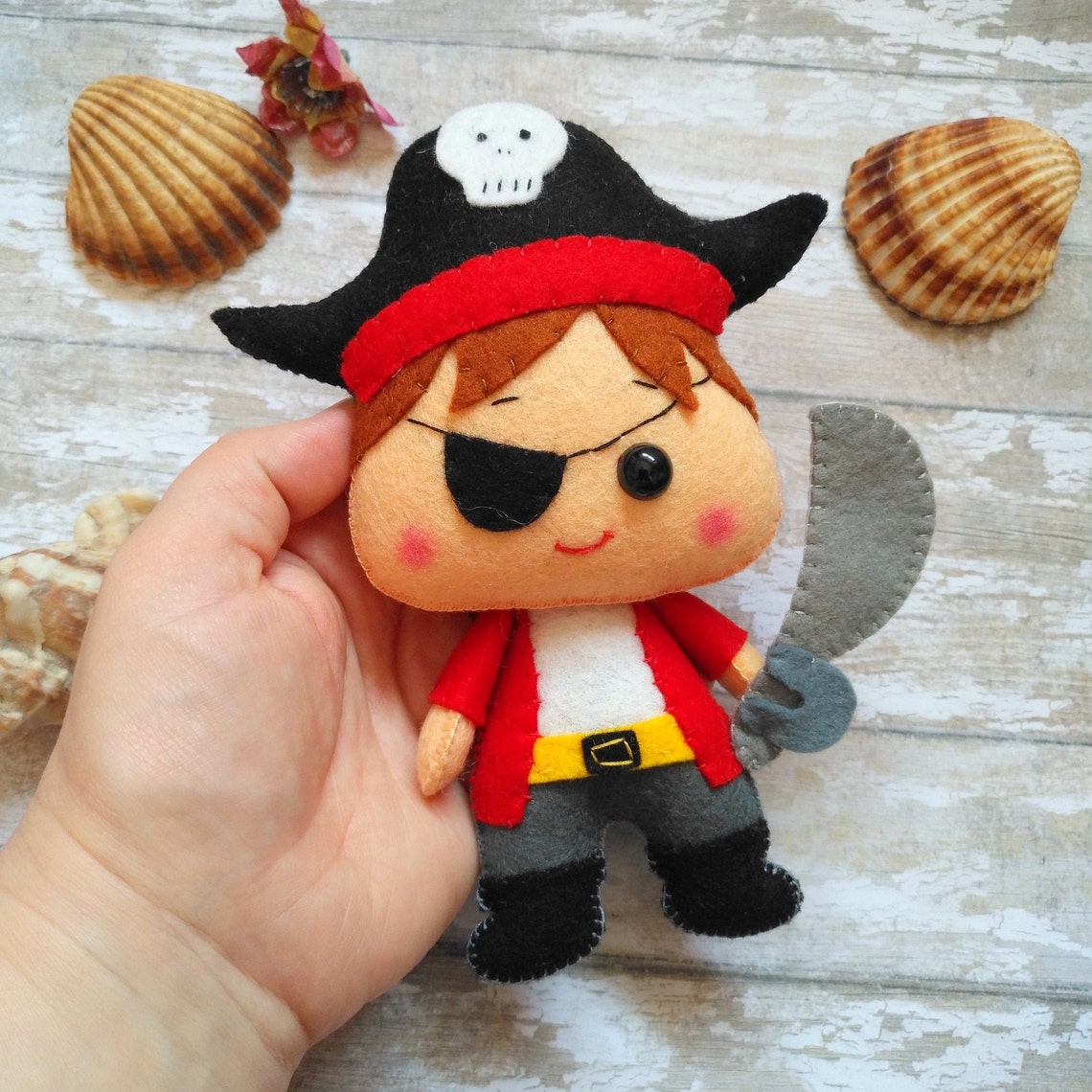 Felt Pirate Pattern Felt Pirate Ornament Felt Crib Mobile Baby Shower ...