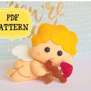 Cupid Pattern Cute Valentines Day Pattern Felt Cupid Pattern Angel ...