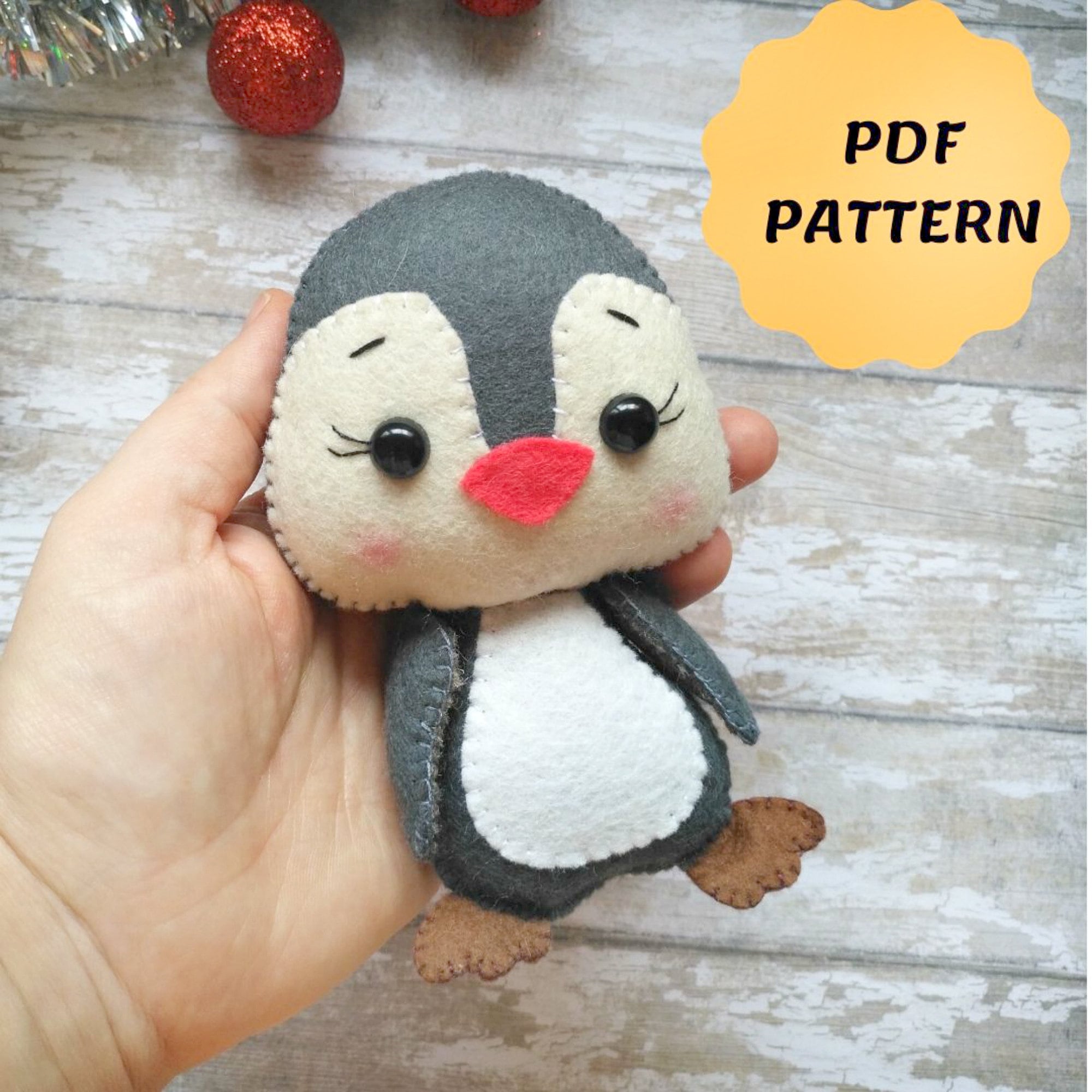 Felt Christmas Ornament Felt Penguin Pattern Christmas Penguin | Etsy