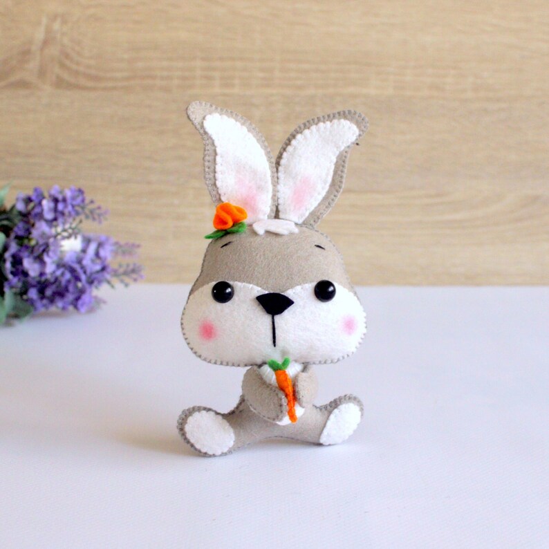 Felt Bunny Pattern SVG Felt Rabbit Woodland Animal Ornament - Etsy
