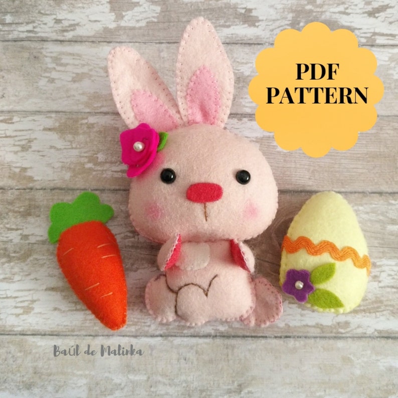 Easter Bunny Pattern Felt Bunny Pattern Easter Ornament Easter - Etsy