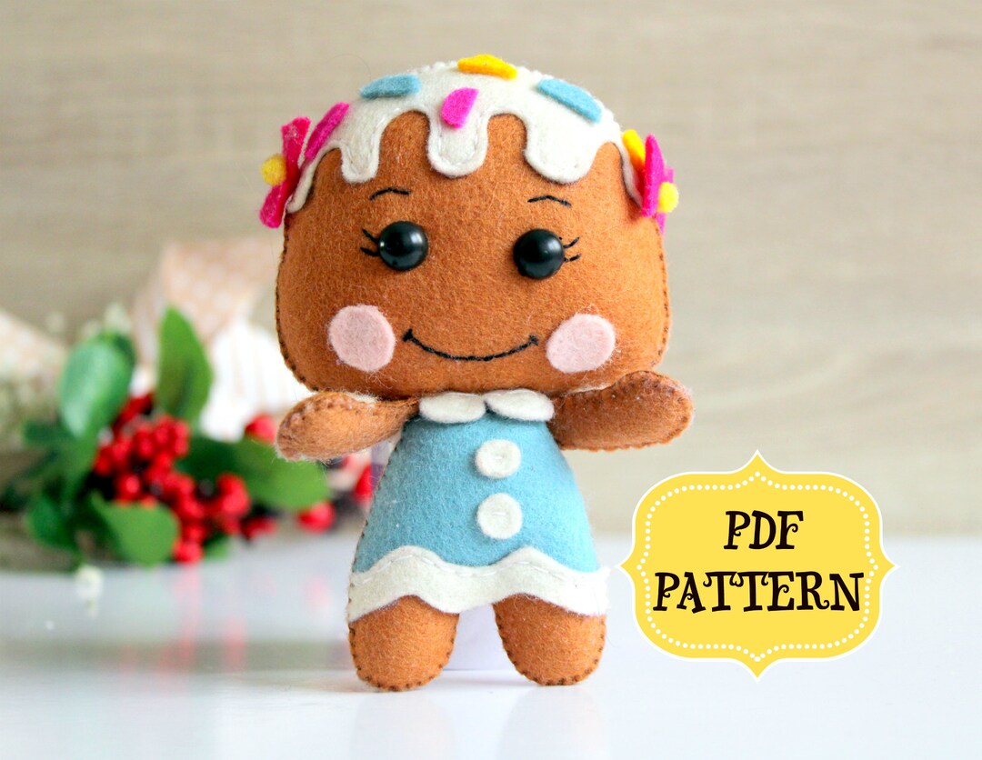 Felt Gingerbread Girl Pattern Felt Christmas Ornaments Gingerbread Girl ...