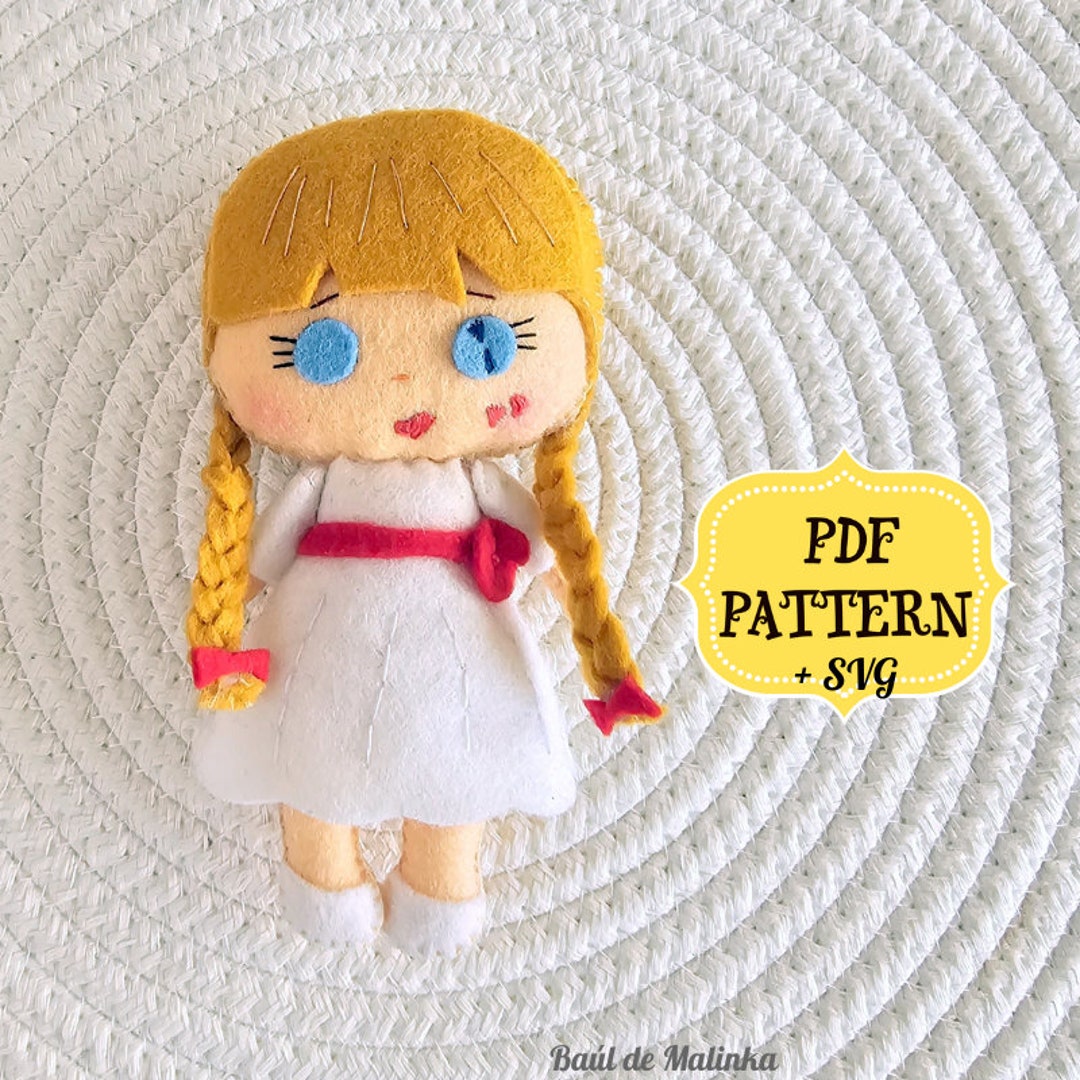 Anabelle Felt Pattern, SVG Felt Pattern, Halloween Felt Doll, Halloween ...