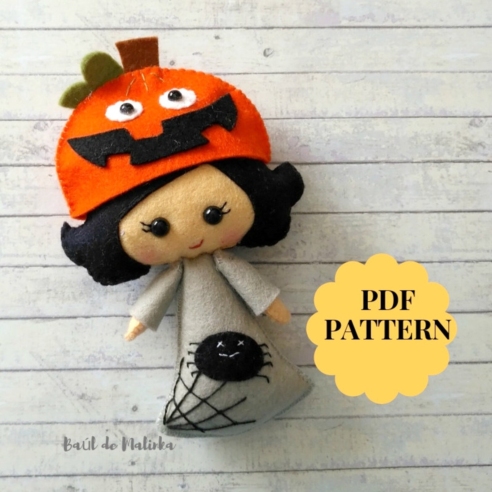 Felt Halloween Doll Felt Halloween Pattern Felt Doll Tutorial - Etsy