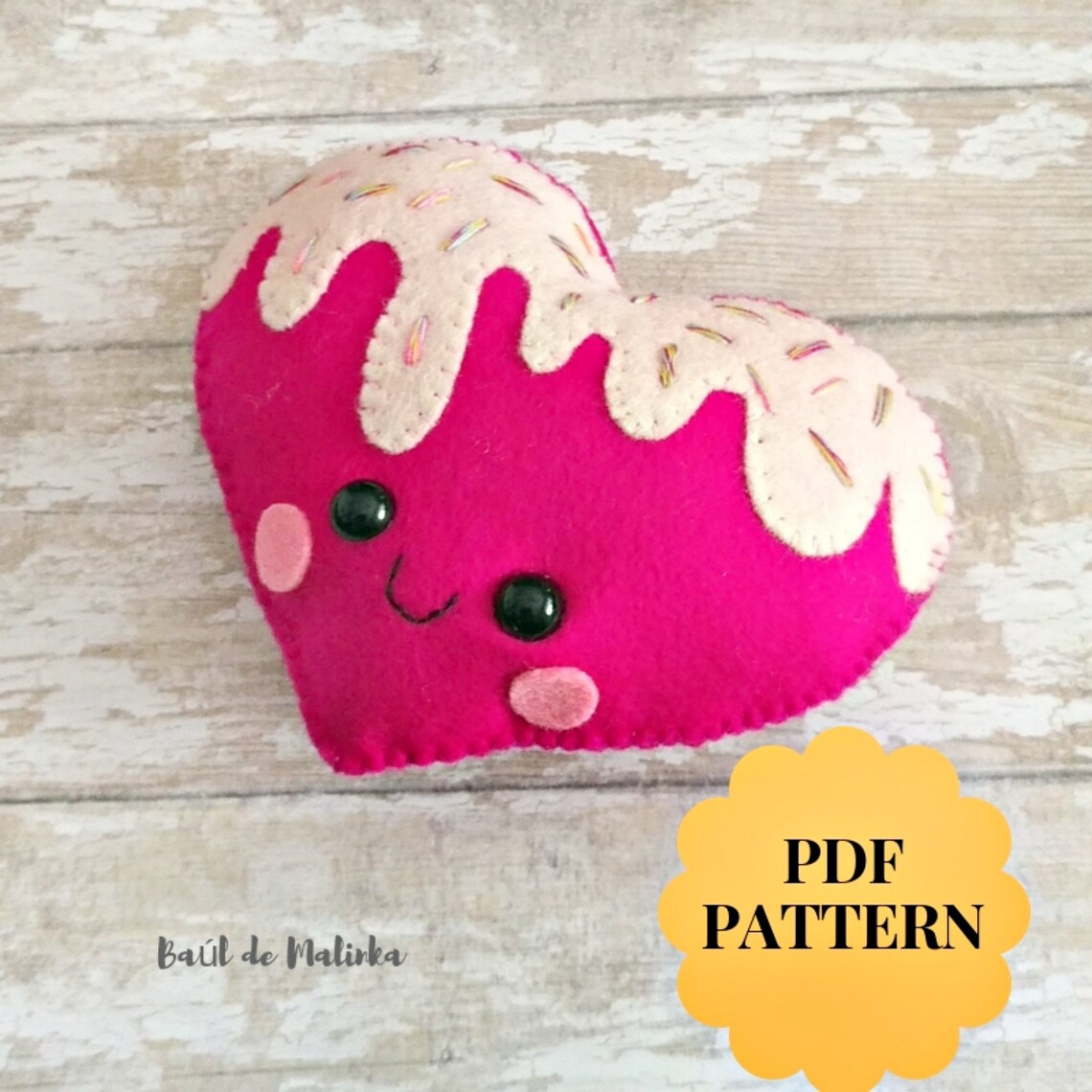 Valentines Day Pattern Felt Heart Pattern Felt Heart Ornament | Etsy