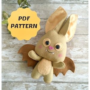 Felt Bat Pattern Halloween Bat Ornament Felt Bat Toy Sewing PDF Pattern ...