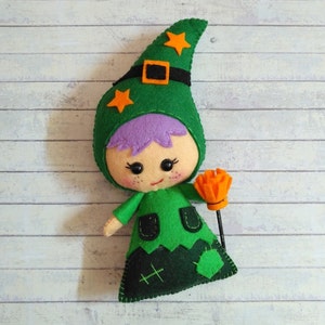 Felt Witch Doll Halloween Decor PDF Witch Felt Pattern Witch - Etsy