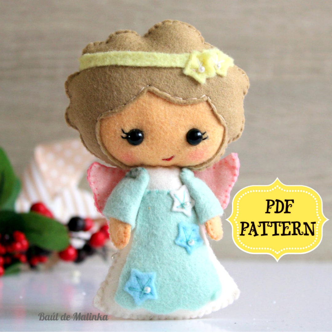 Felt Angel Ornament Pattern Felt Doll Sewing Tutorial Angel Easy Sewing ...