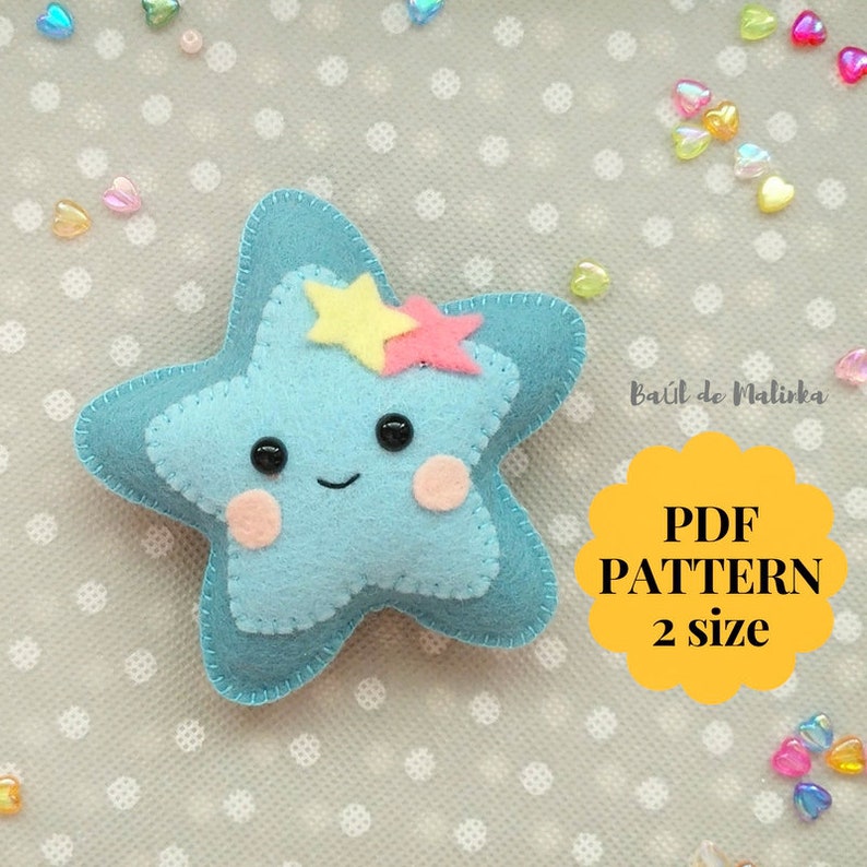 Felt Star Ornament PDF Pattern, DIY Nursery Mobile (2 Sizes) - Etsy ...