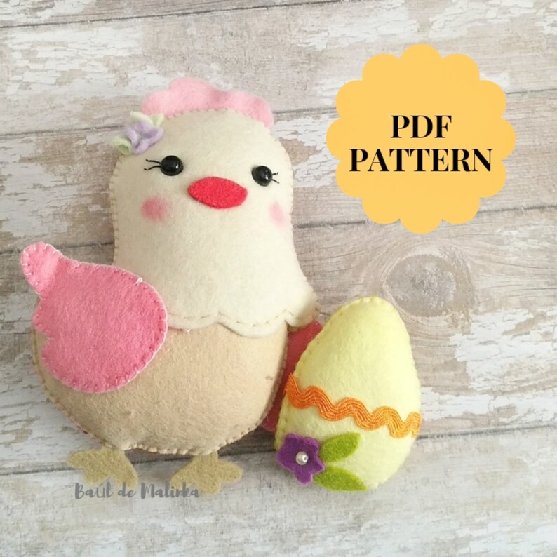 Cute Easter chicken pattern PDF Easter pattern Easter bird | Etsy